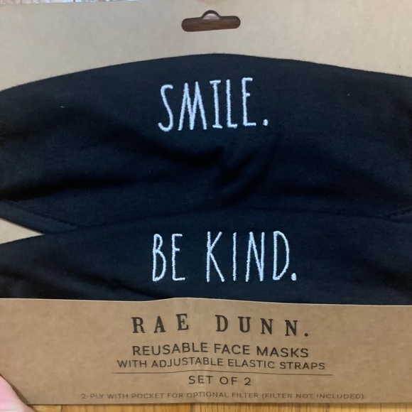 Rae Dunn | Accessories | Rae Dun Face Masks Smile Be Kind | Poshmark